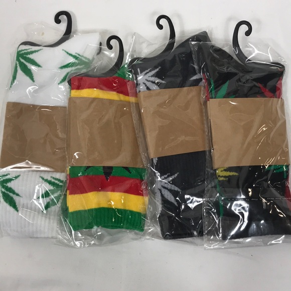 Huff Puff | Underwear & Socks | Lot Of 4 Weed Leaf Rasta Tube Socks ...